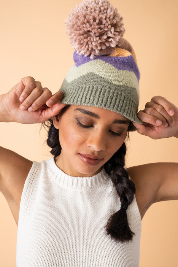 Powder Nora Bobble Hat - Sage Mix - BouChic