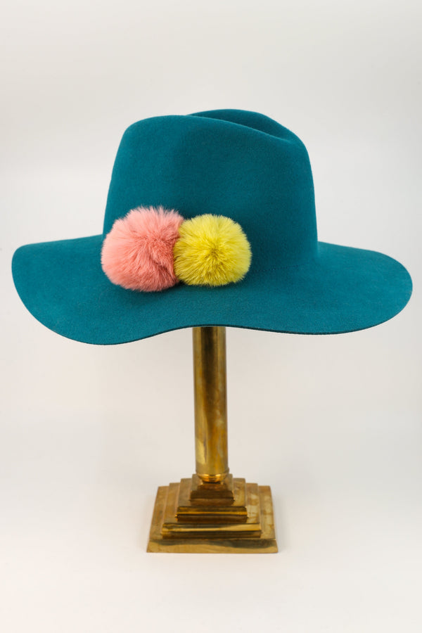 Powder Cassandra Hat - Teal - BouChic