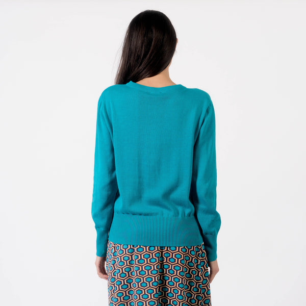 Pretty Vacant Basic Cardigan Tile Blue - BouChic